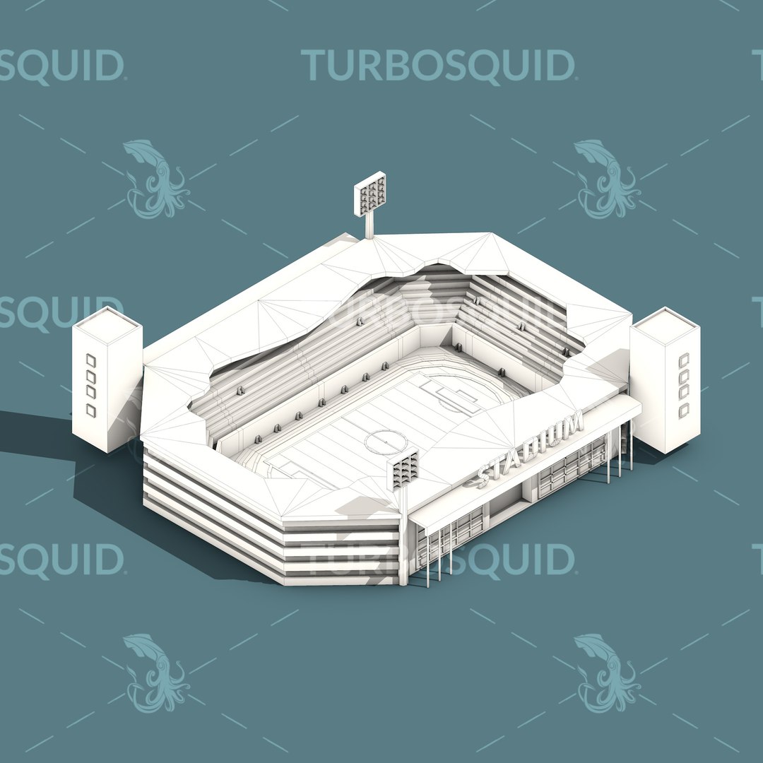 3D Low Poly Stadium Set Isometric Icon Model - TurboSquid 1721613