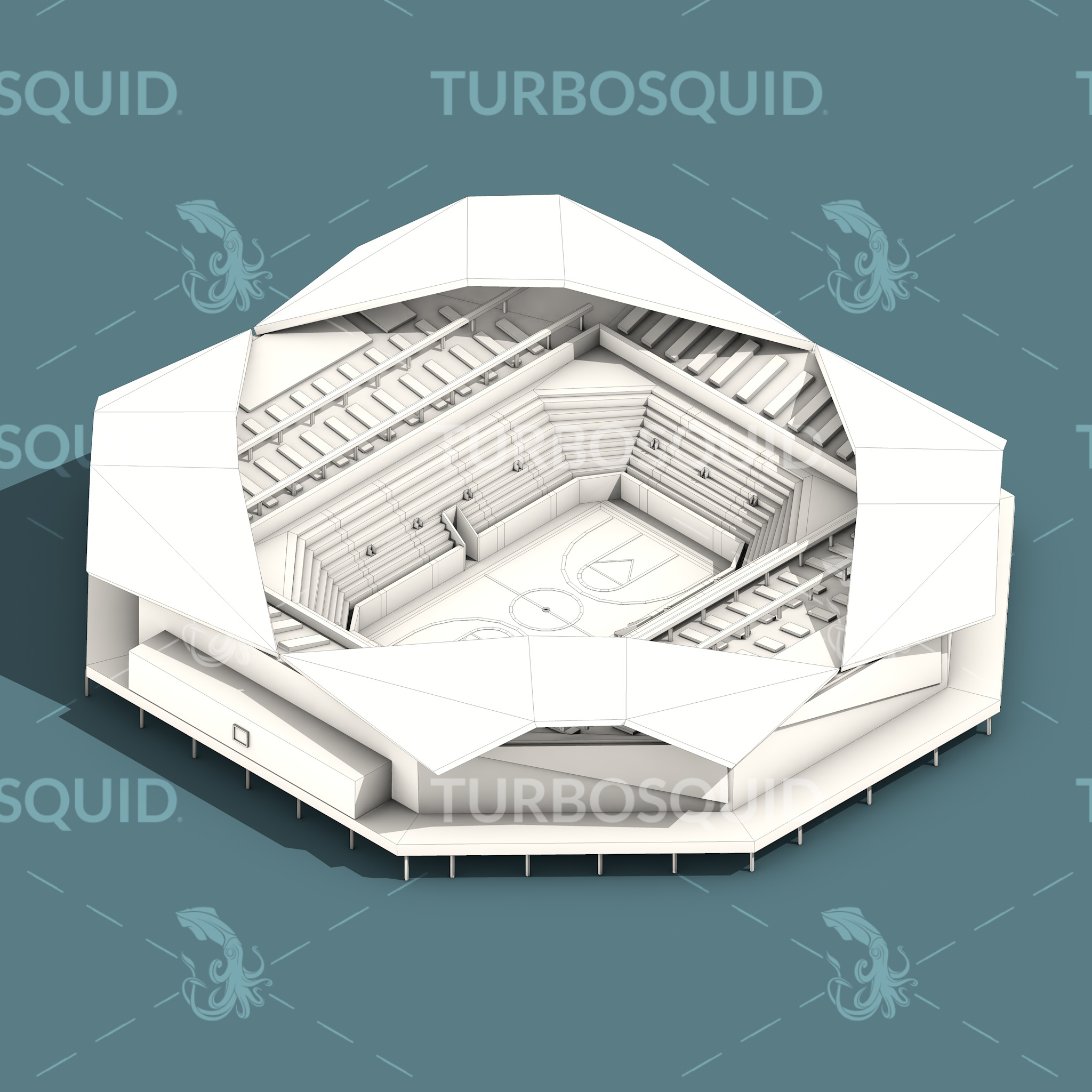 3D Low Poly Stadium Set Isometric Icon model - TurboSquid 1721613