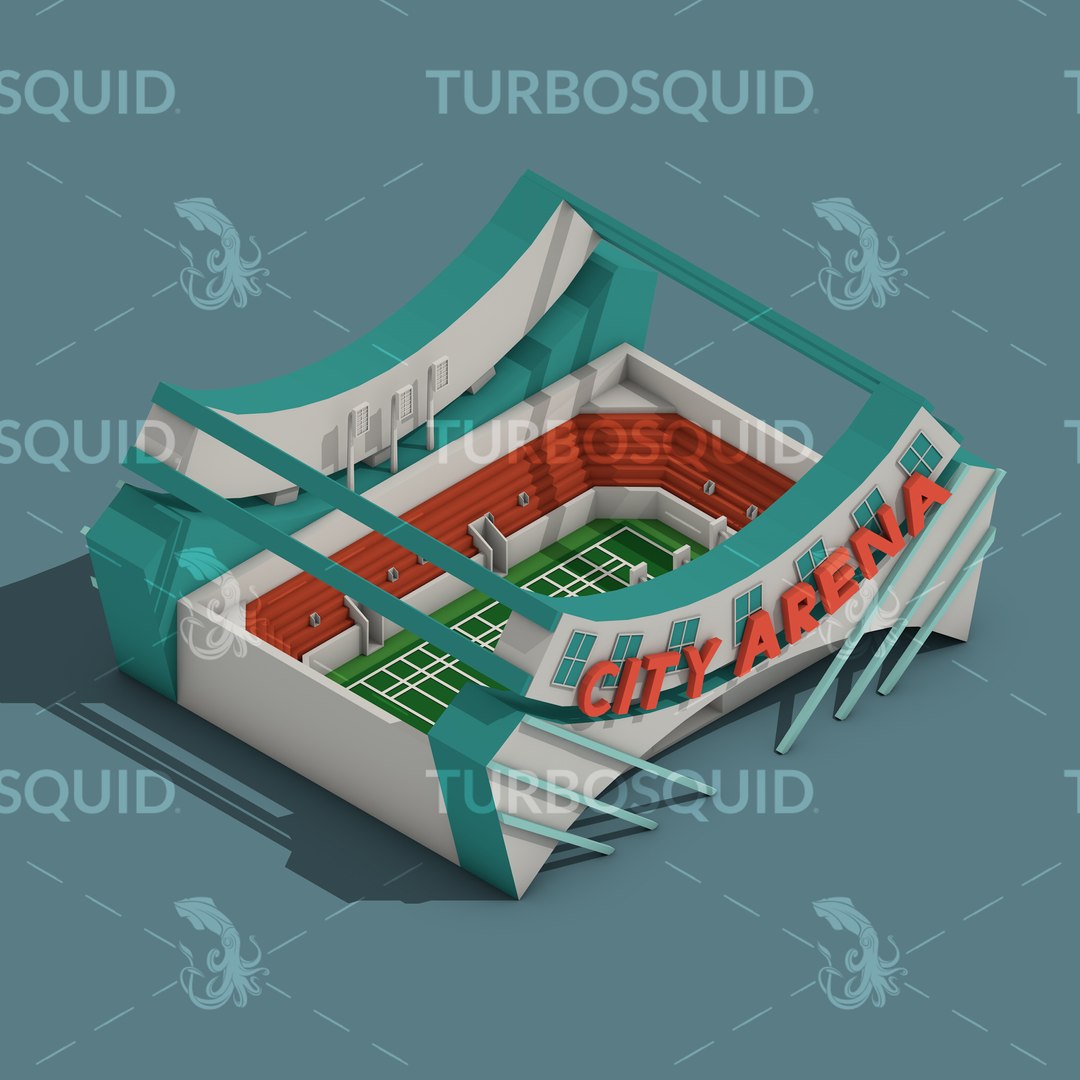 3D Low Poly Stadium Set Isometric Icon Model - TurboSquid 1721613