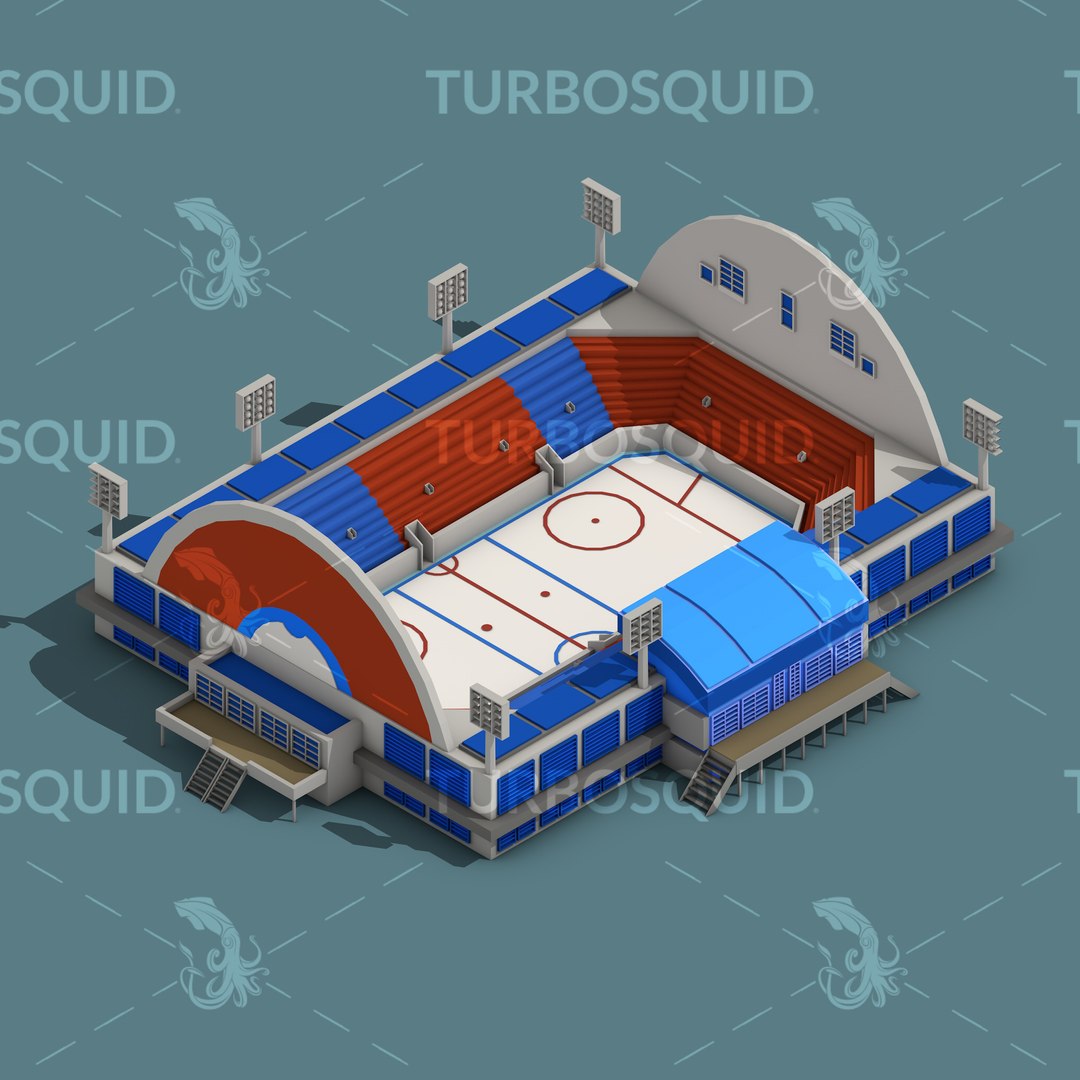 3D Low Poly Stadium Set Isometric Icon Model - TurboSquid 1721613