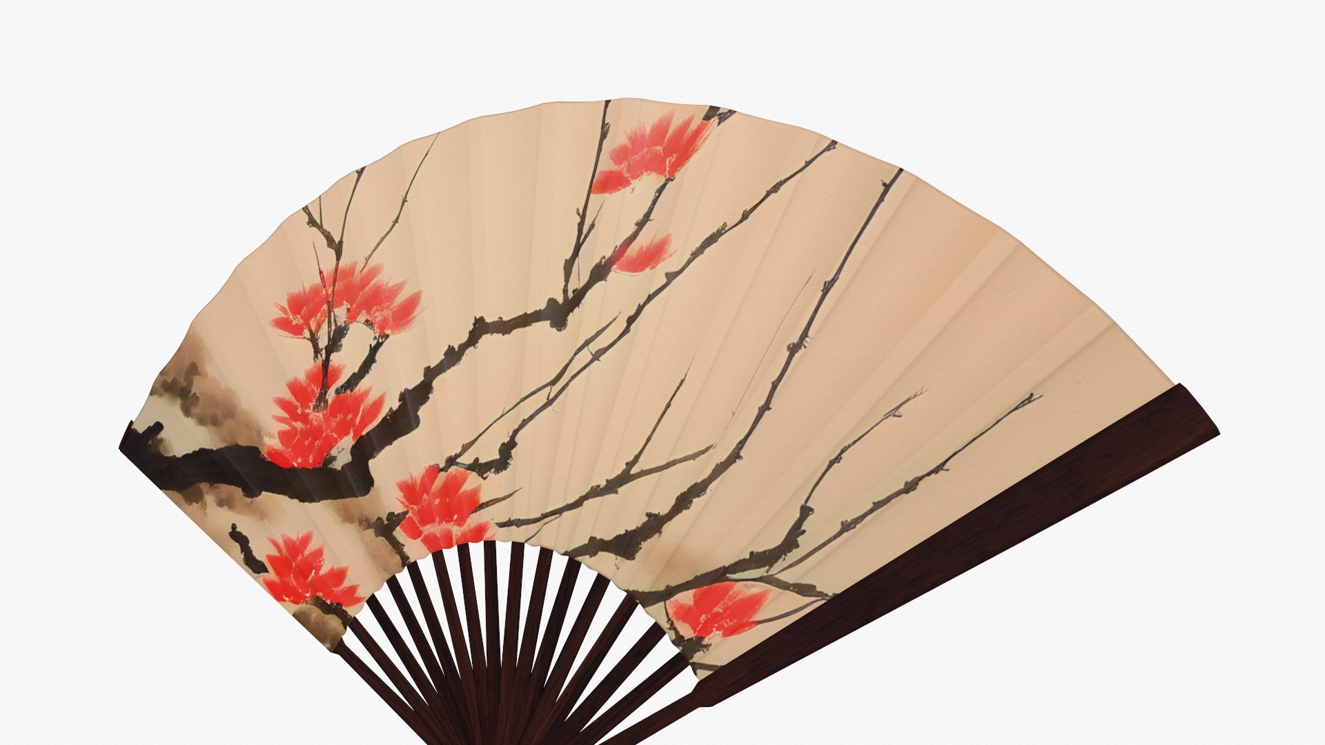 3D Model Traditional Chinese Folding Fan - TurboSquid 2142392
