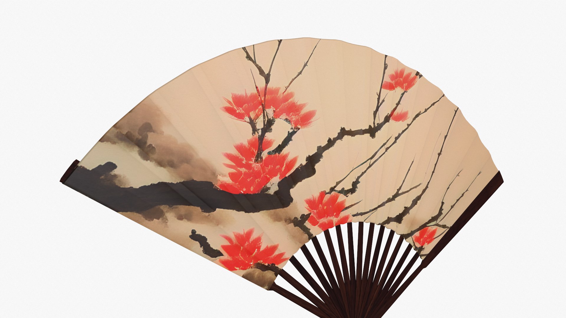 3D Model Traditional Chinese Folding Fan - TurboSquid 2142392