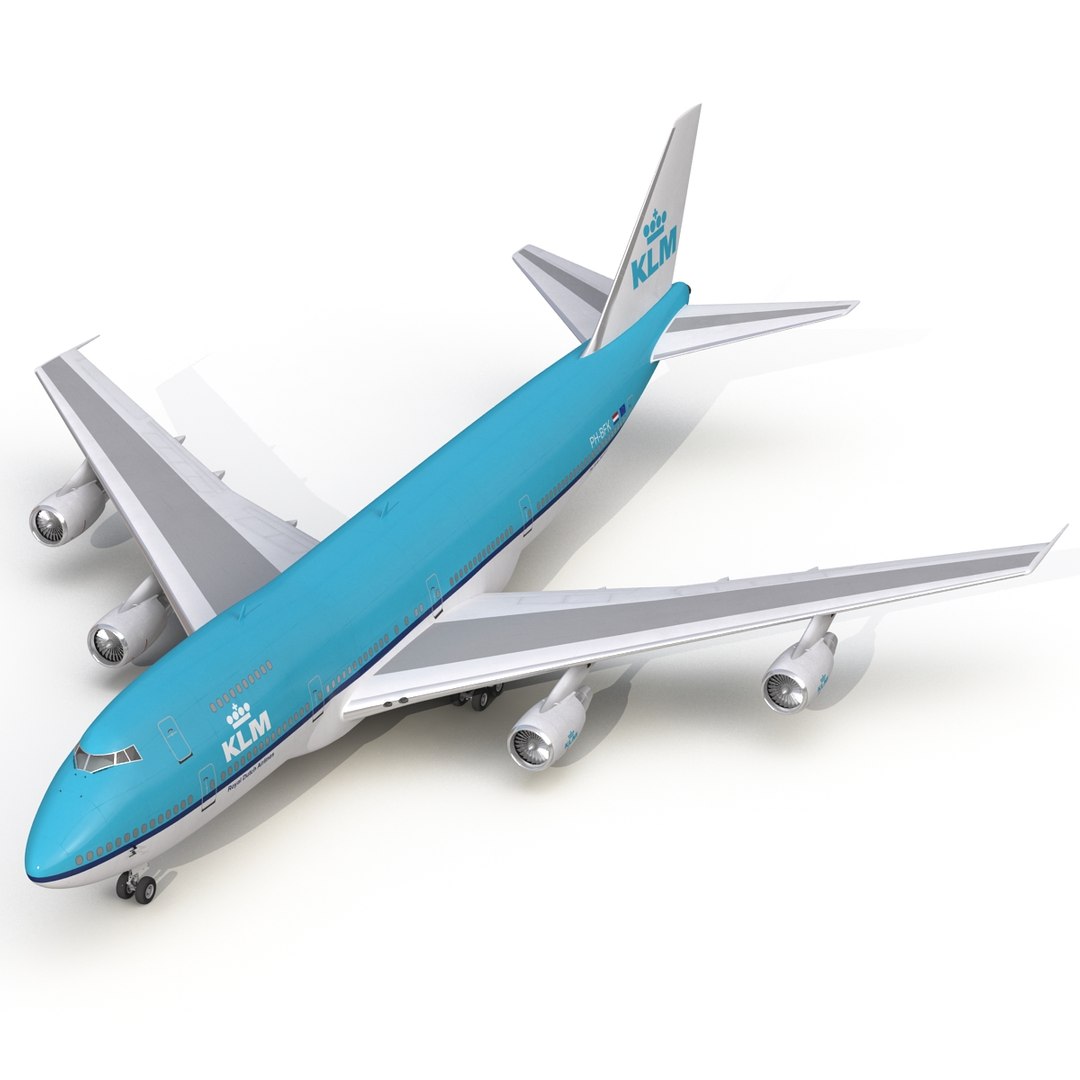 3d model boeing 747 200b klm