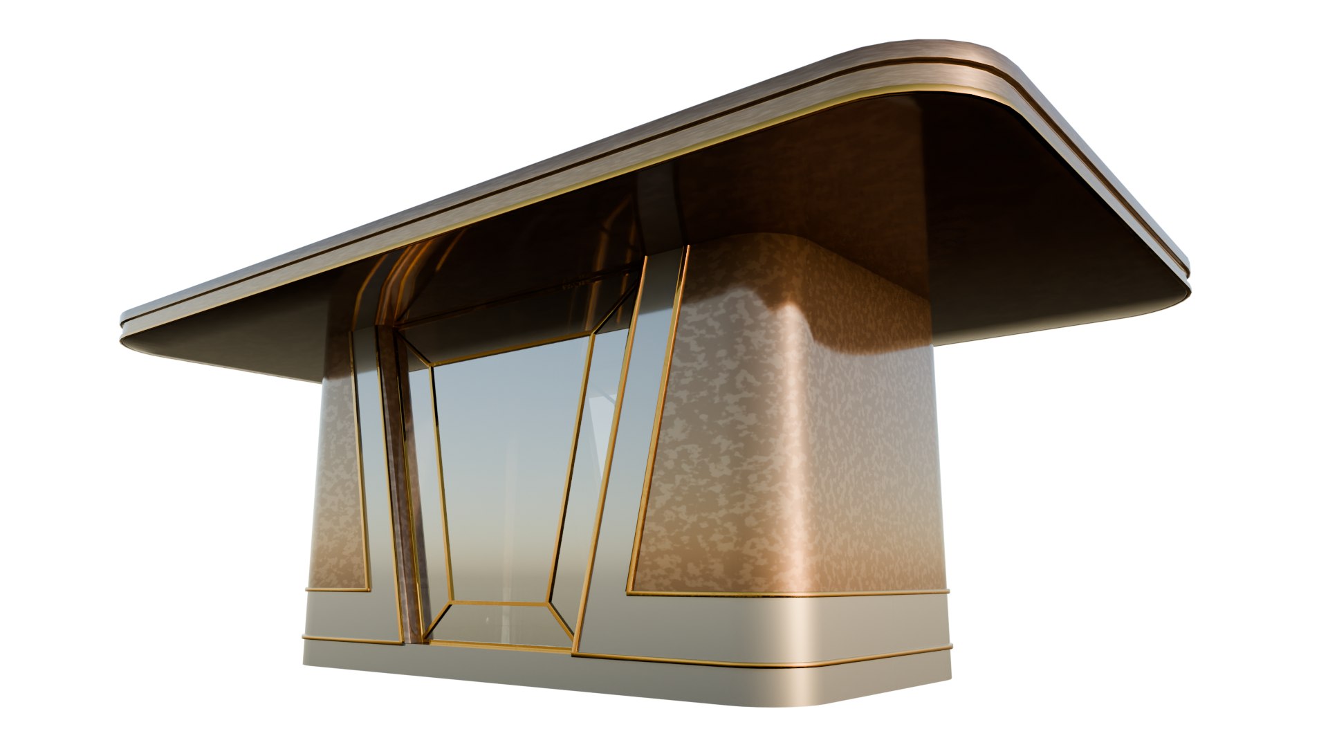 3D Golden Luxe Dining Table Elegance Model - TurboSquid 2205253
