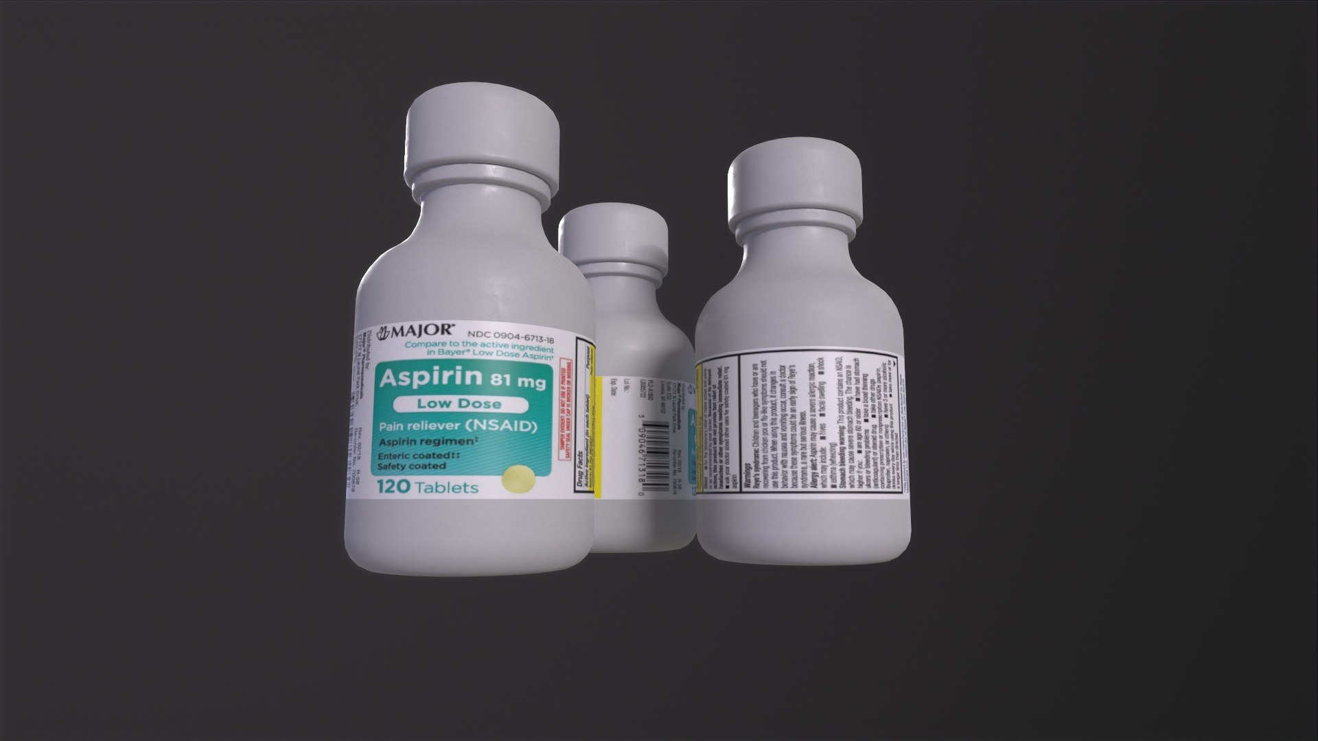 3D Aspirin Bottle Model - TurboSquid 2097314
