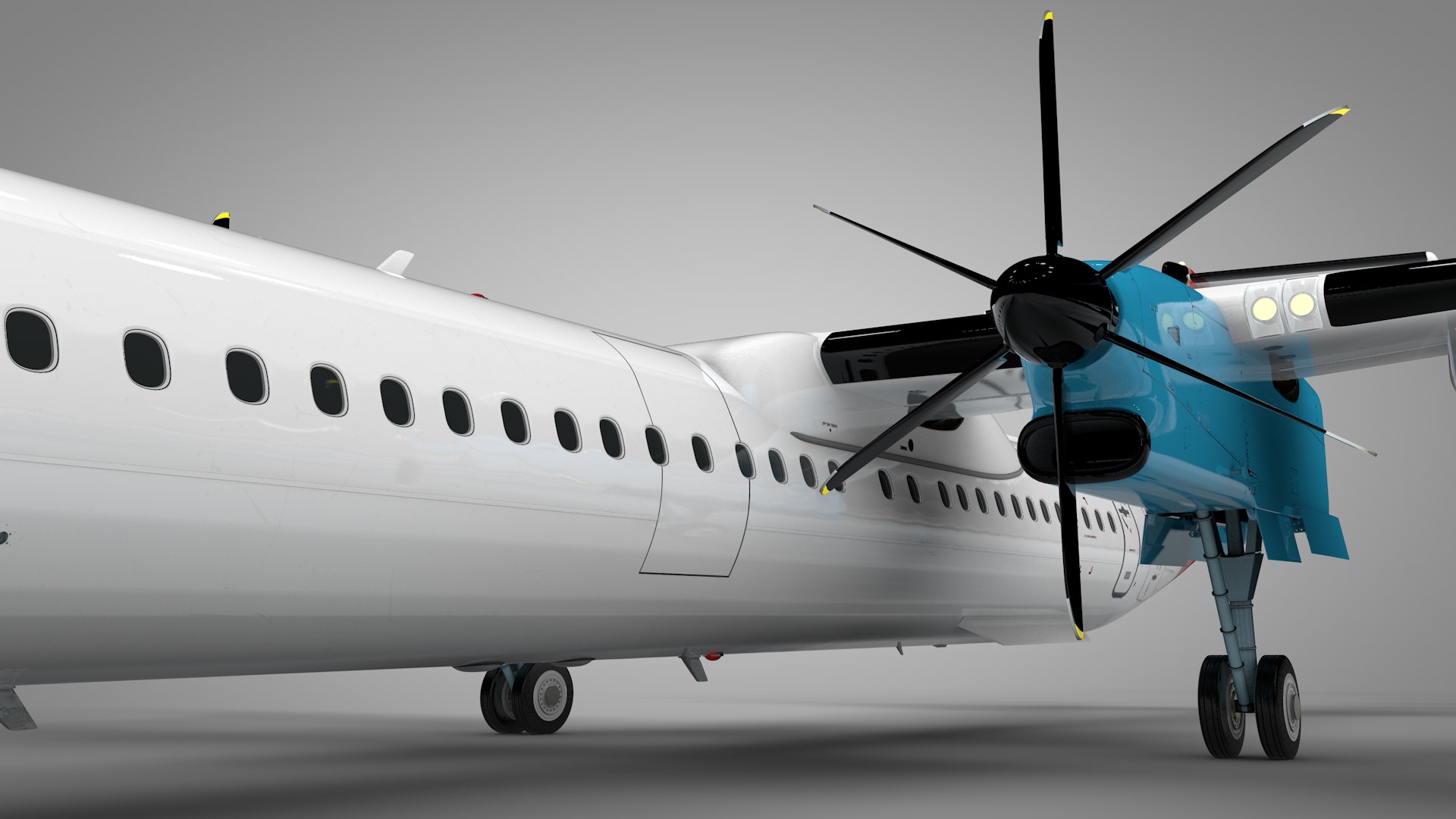 3D Bluebird Aviation Bombardier DHC-8 Q400 Dash 8 L1575 - TurboSquid ...