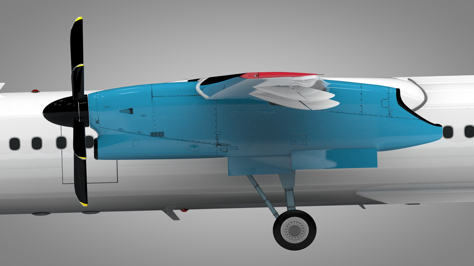 3D Bluebird Aviation Bombardier DHC-8 Q400 Dash 8 L1575 - TurboSquid ...