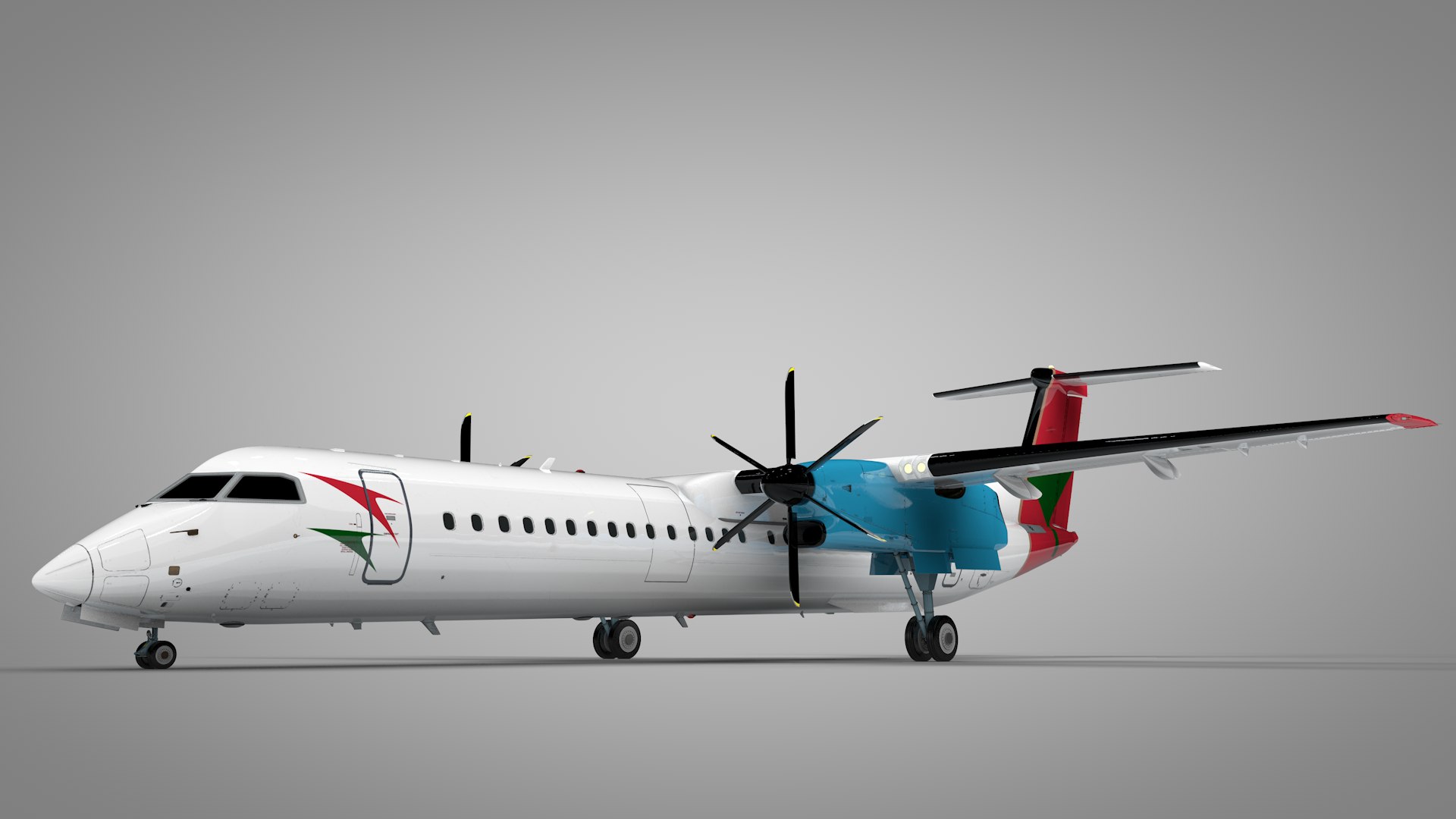 3D Bluebird Aviation Bombardier DHC-8 Q400 Dash 8 L1575 - TurboSquid ...
