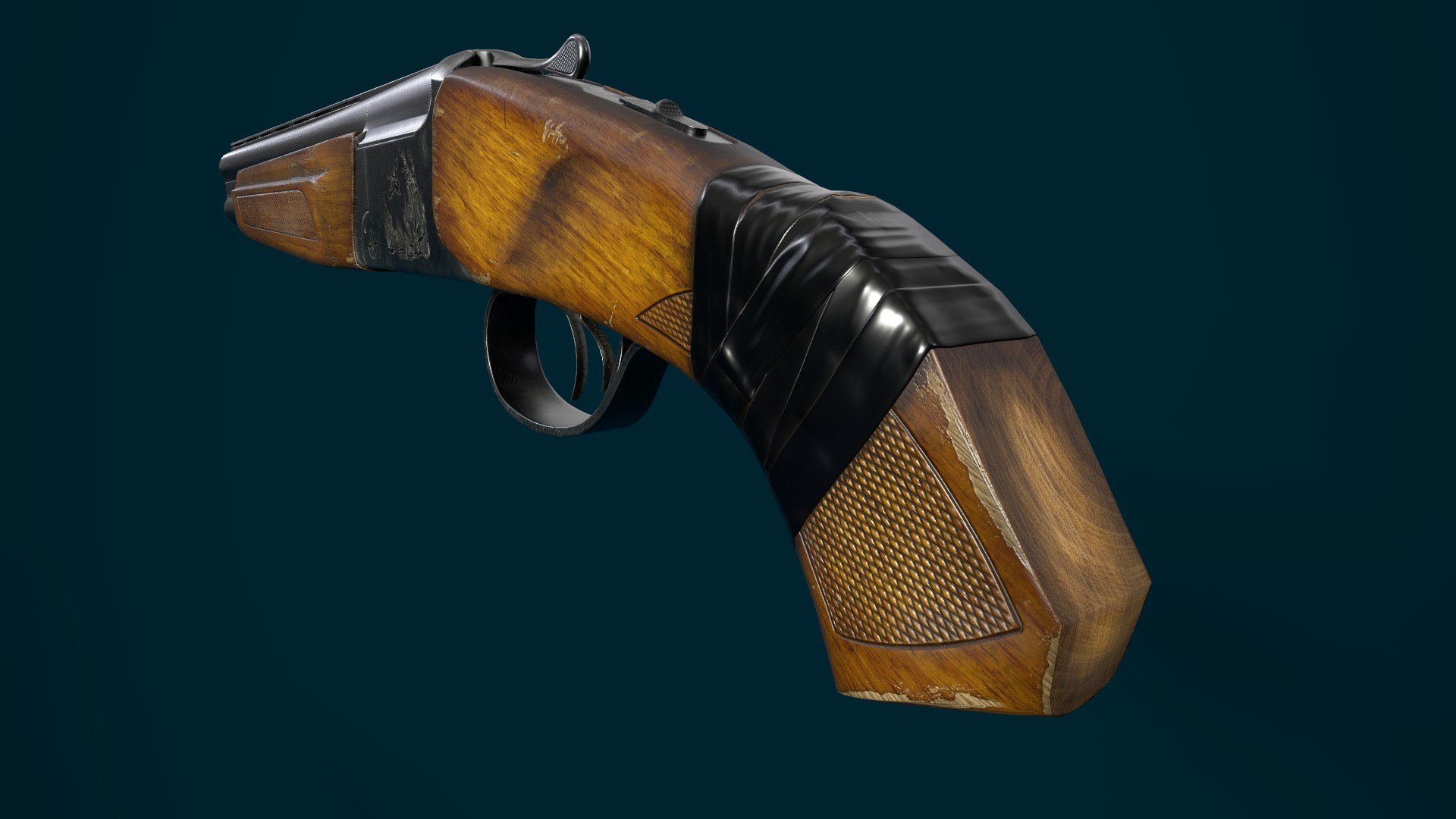 Sawed Off Low Poly Shotgun Model - TurboSquid 1923174