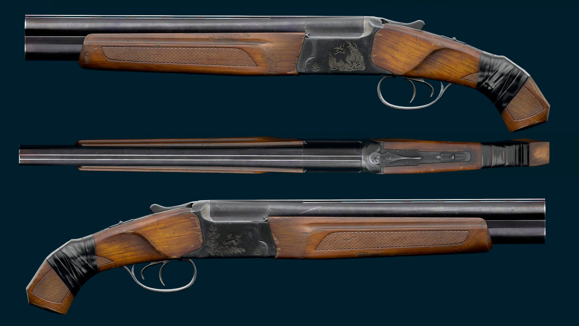Sawed Off Low Poly Shotgun Model - TurboSquid 1923174
