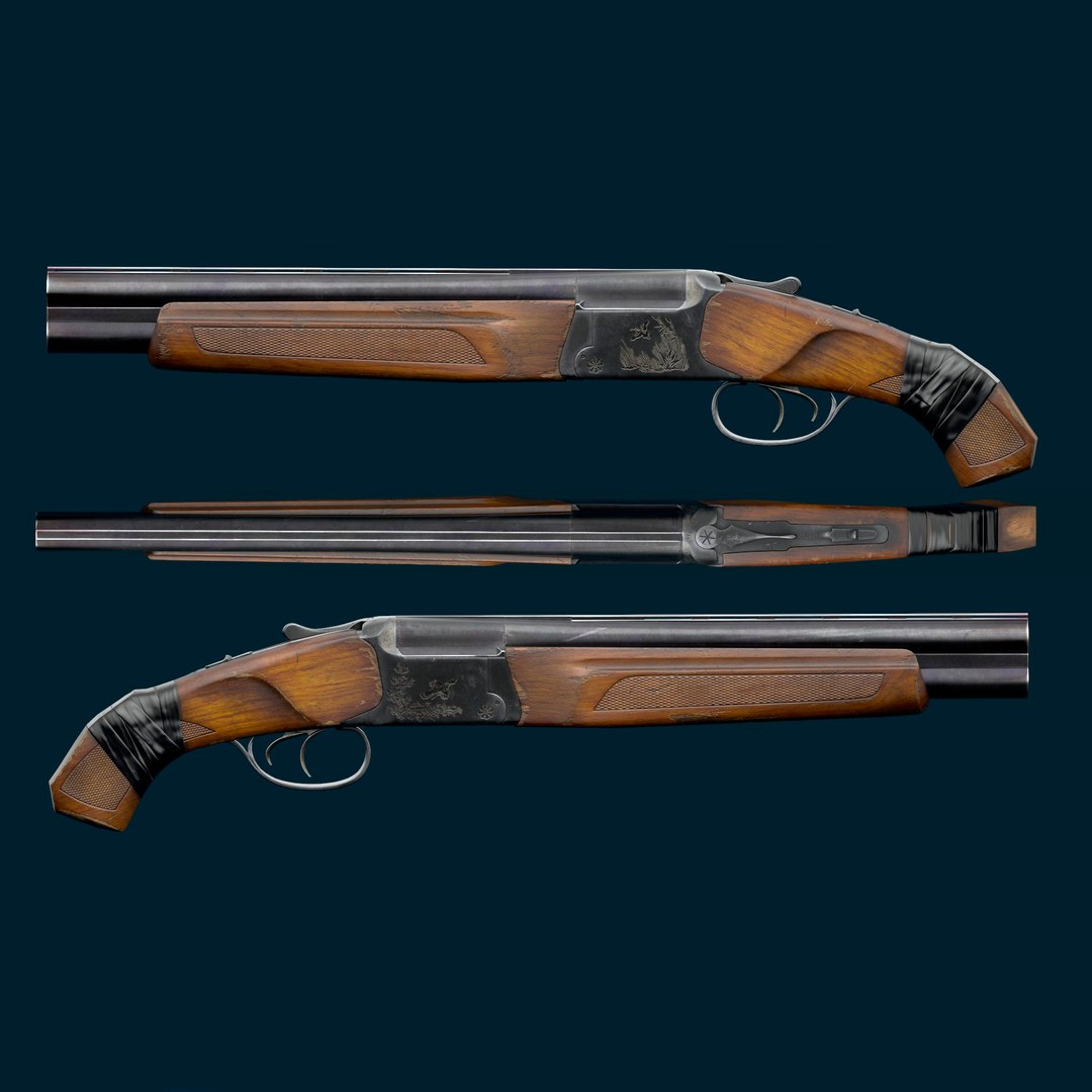 Sawed Off Low Poly Shotgun Model - TurboSquid 1923174