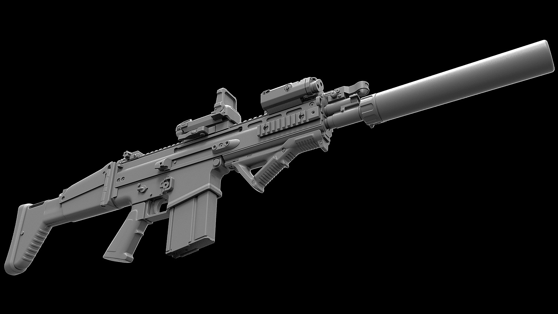 US SOCOM MK17 SCAR 3D Model - TurboSquid 1956723