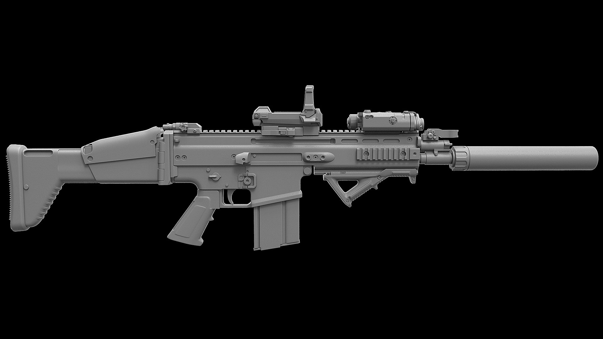 US SOCOM MK17 SCAR 3D Model - TurboSquid 1956723