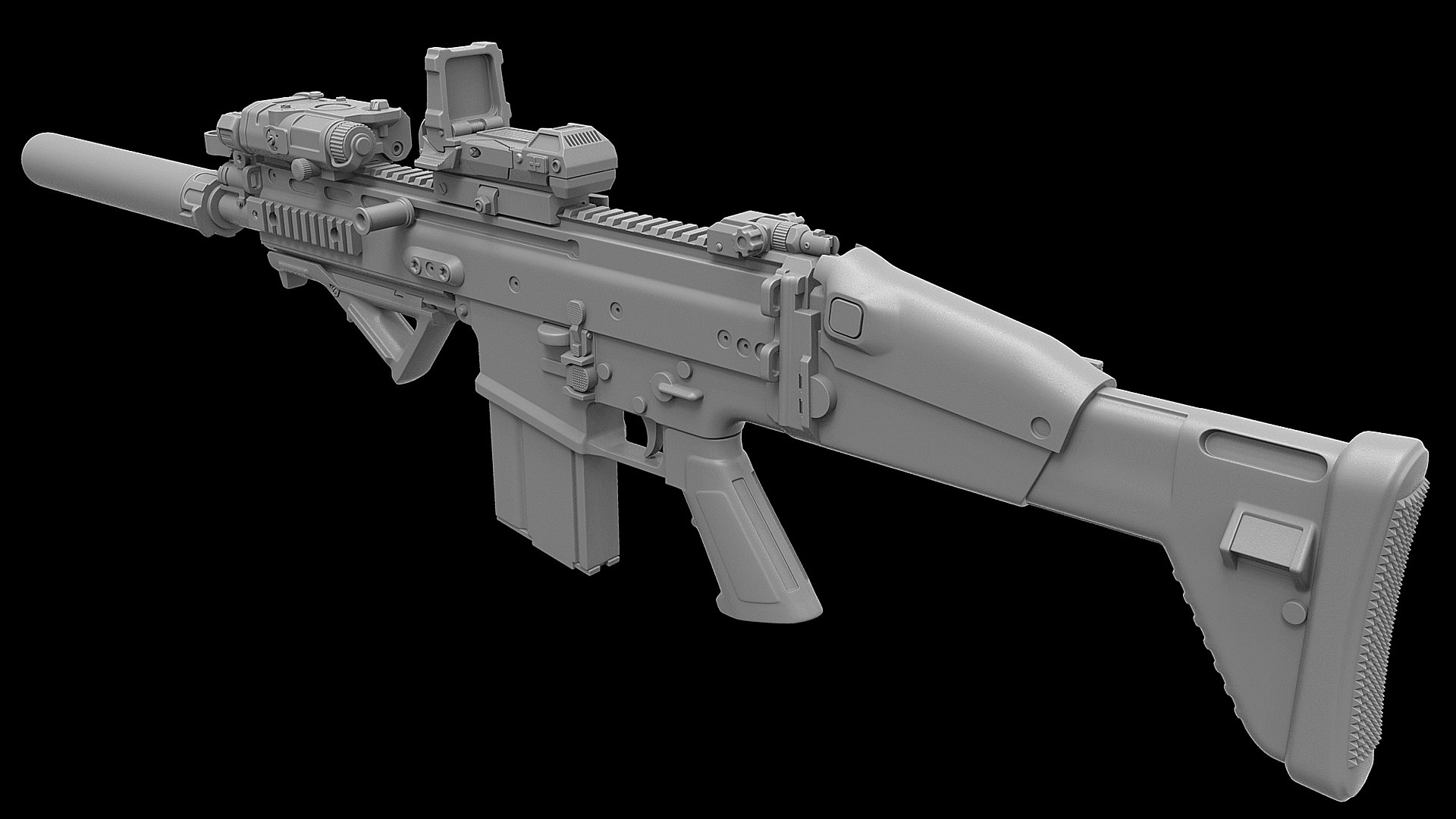 US SOCOM MK17 SCAR 3D Model - TurboSquid 1956723