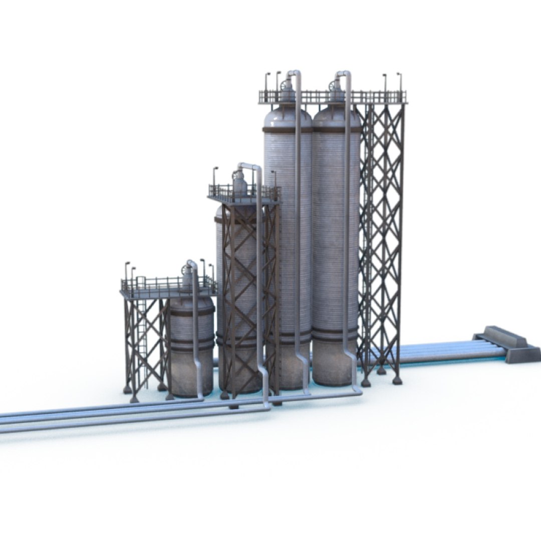 3D Oil Refinery Model - TurboSquid 1181484