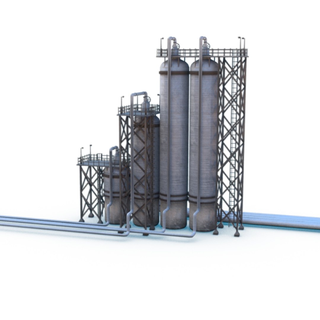 3D Oil Refinery Model - TurboSquid 1181484
