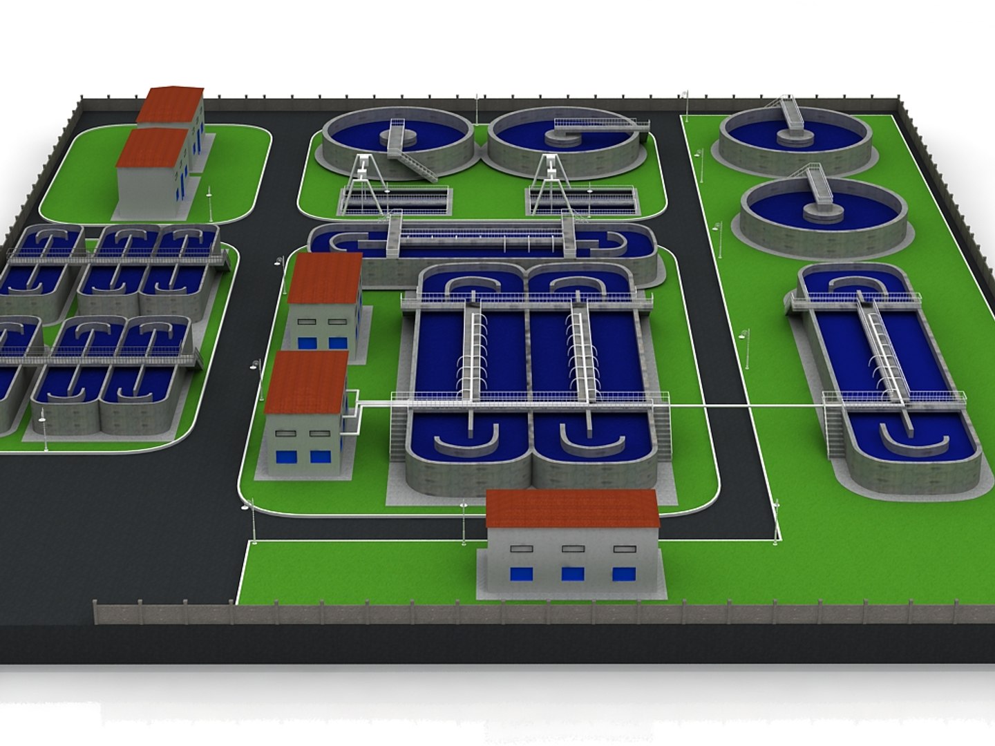 3D Realistic Water Treatment Plant Model - TurboSquid 1773441
