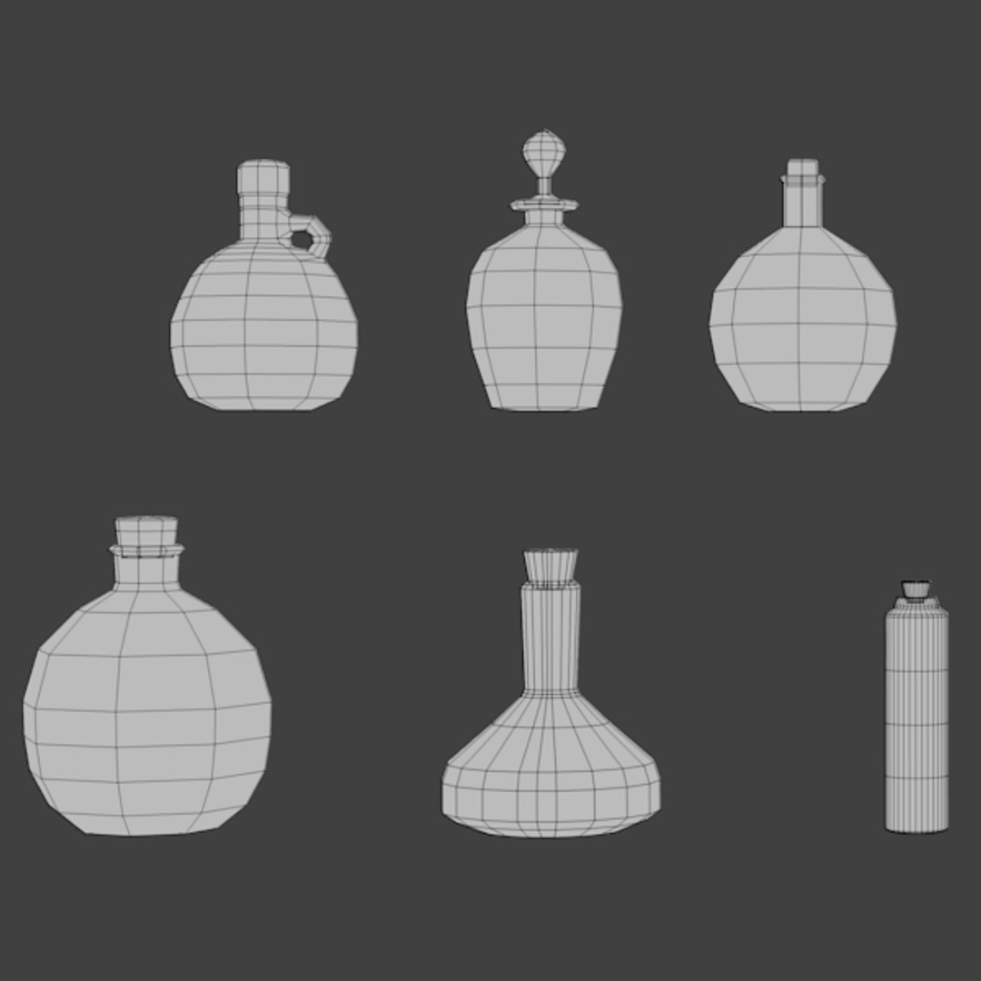 Bottles Rpg Fantasy 3d Model