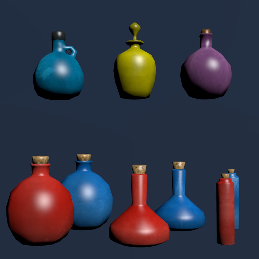 Bottles Rpg Fantasy 3d Model