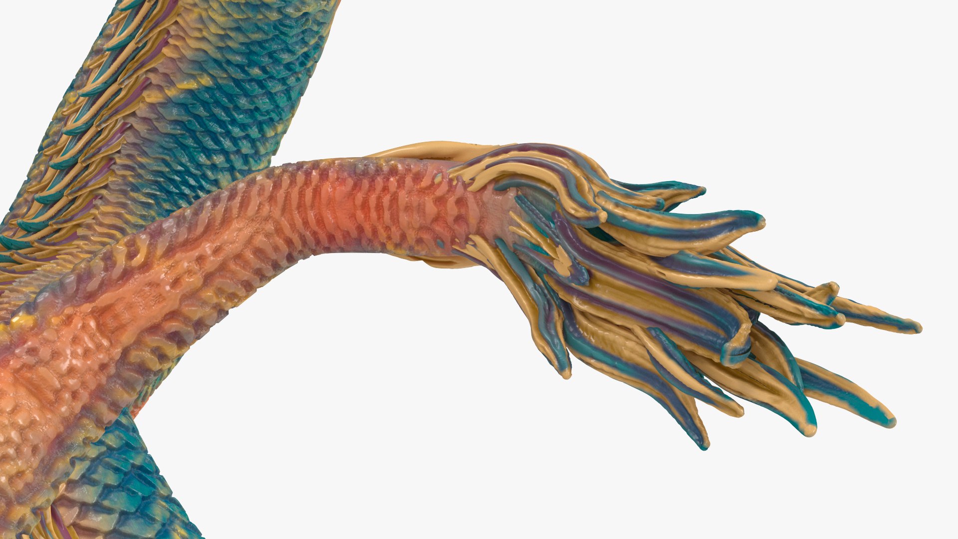 3D Asian Mythical Serpent Dragon Blue Rigged For Cinema 4D Model ...