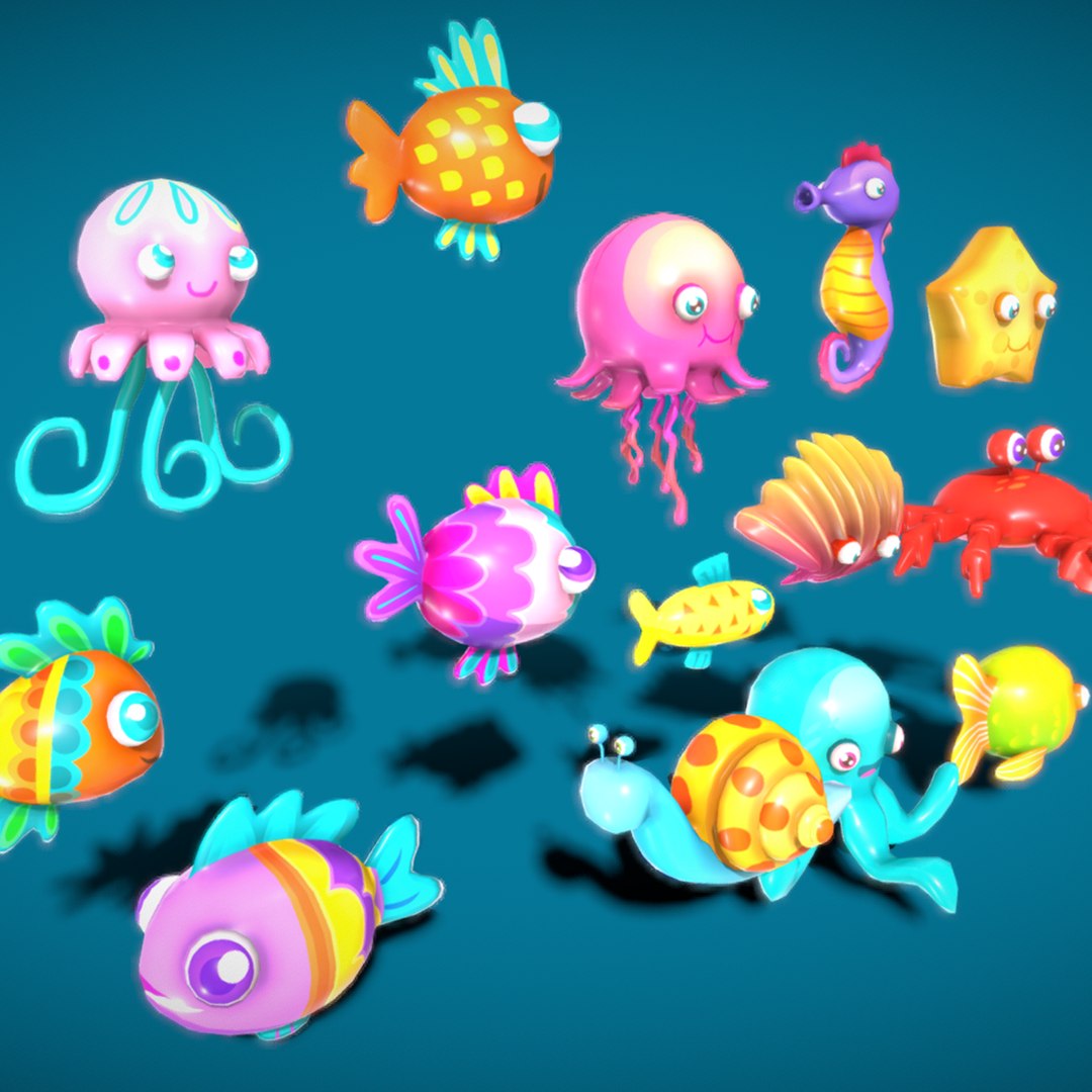 3D Cartoon Fish Pack 3 - TurboSquid 2134137