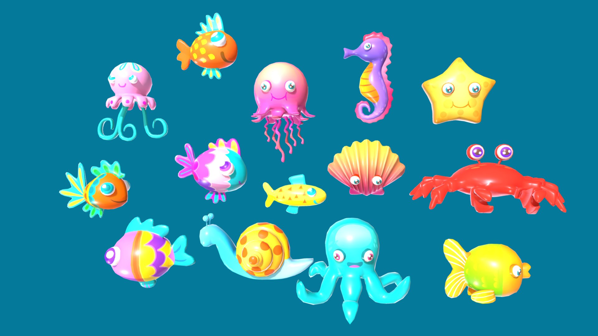 3D Cartoon Fish Pack 3 - TurboSquid 2134137
