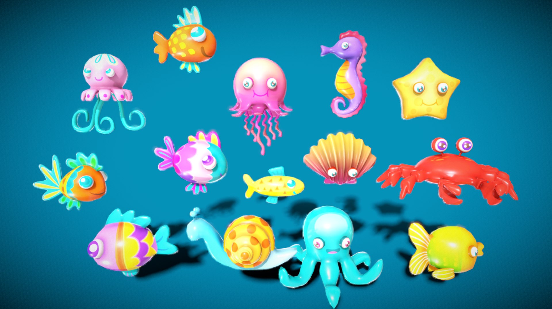 3D Cartoon Fish Pack 3 - TurboSquid 2134137