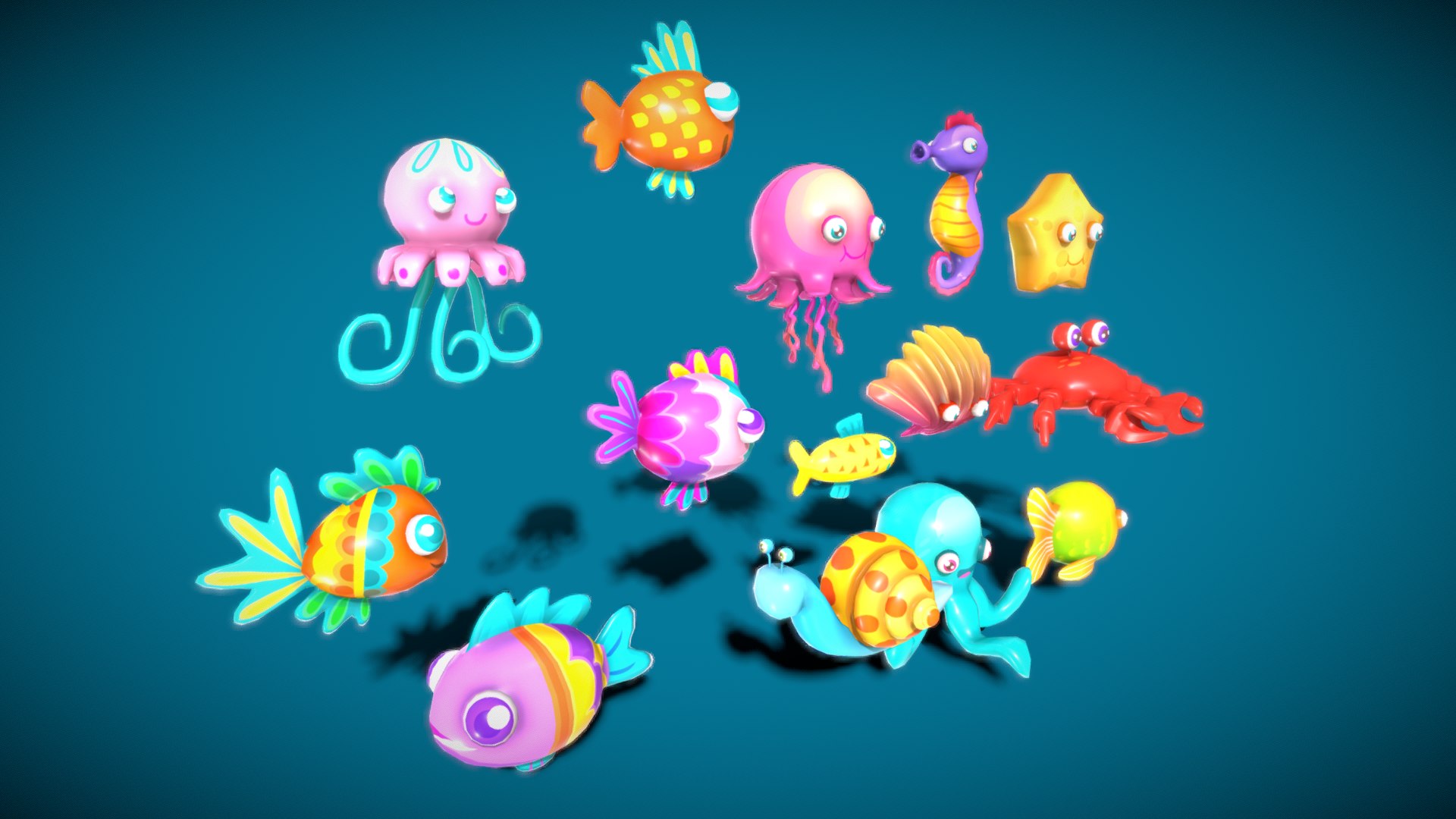 3D Cartoon Fish Pack 3 - TurboSquid 2134137