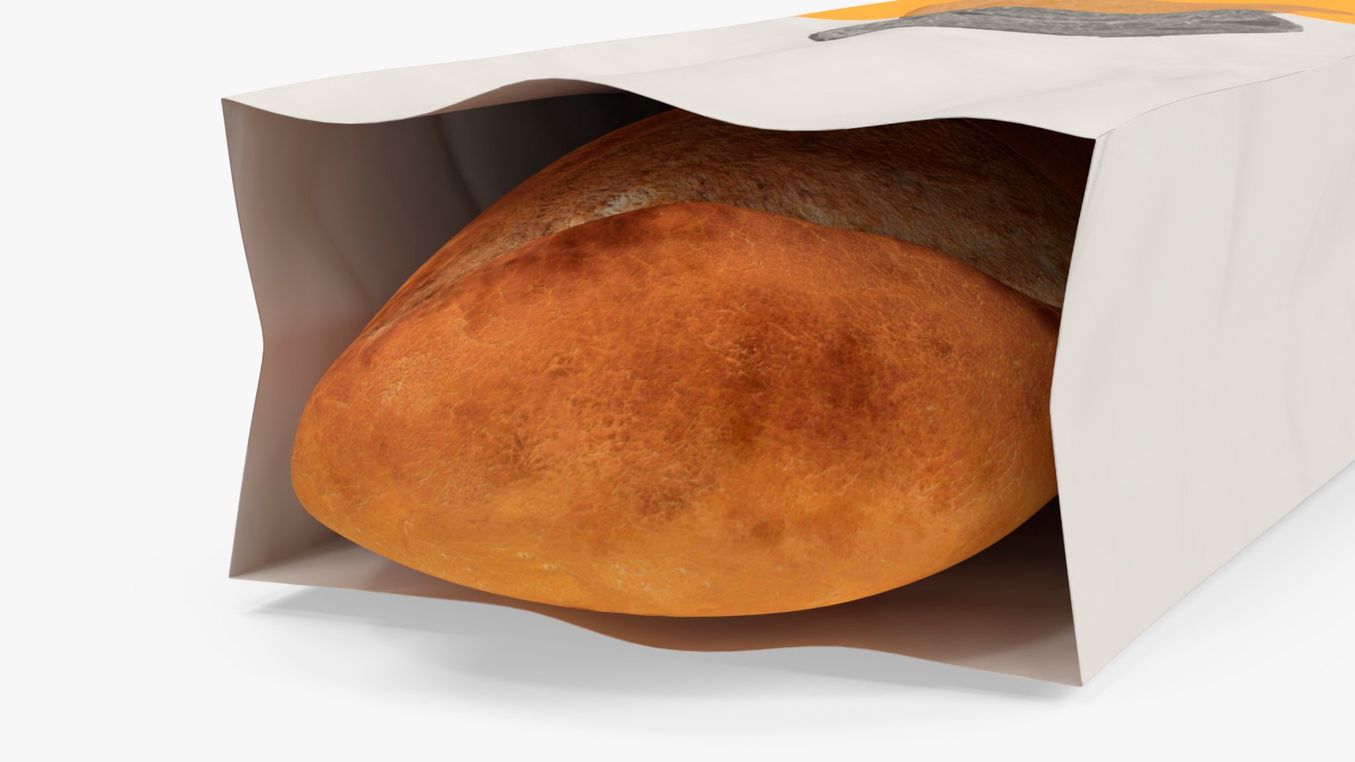 Paper Bread Bag White 3D - TurboSquid 2228001