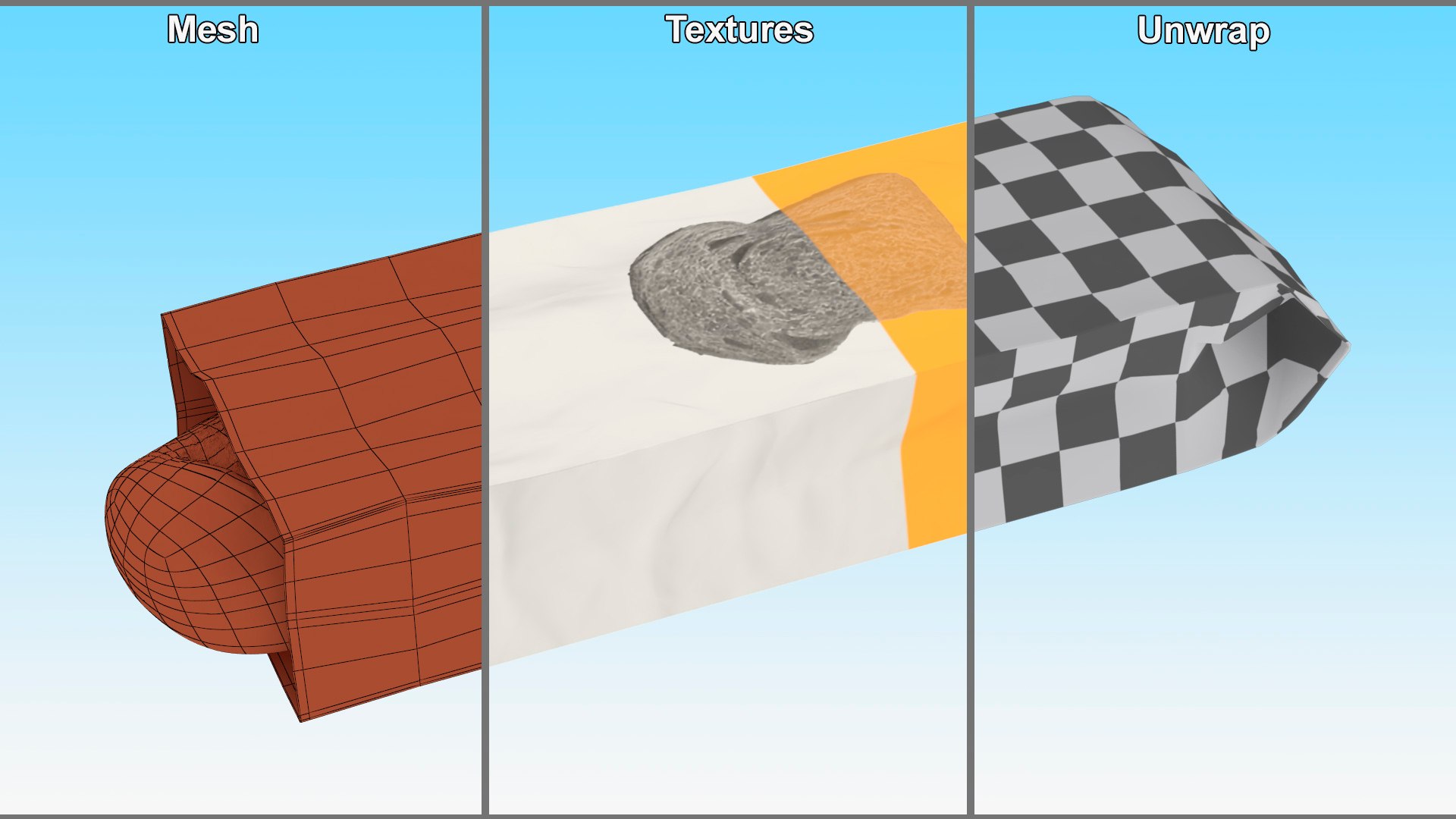 Paper Bread Bag White 3D - TurboSquid 2228001