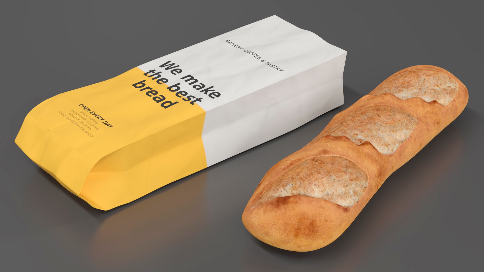 Paper Bread Bag White 3D - TurboSquid 2228001