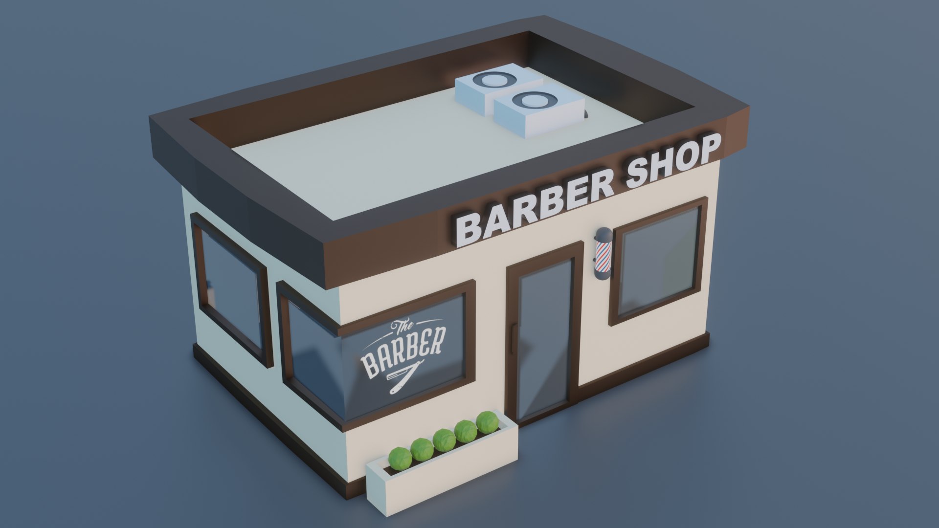 3D Barber Shop Lowpoly 3D Model Model - TurboSquid 2202200