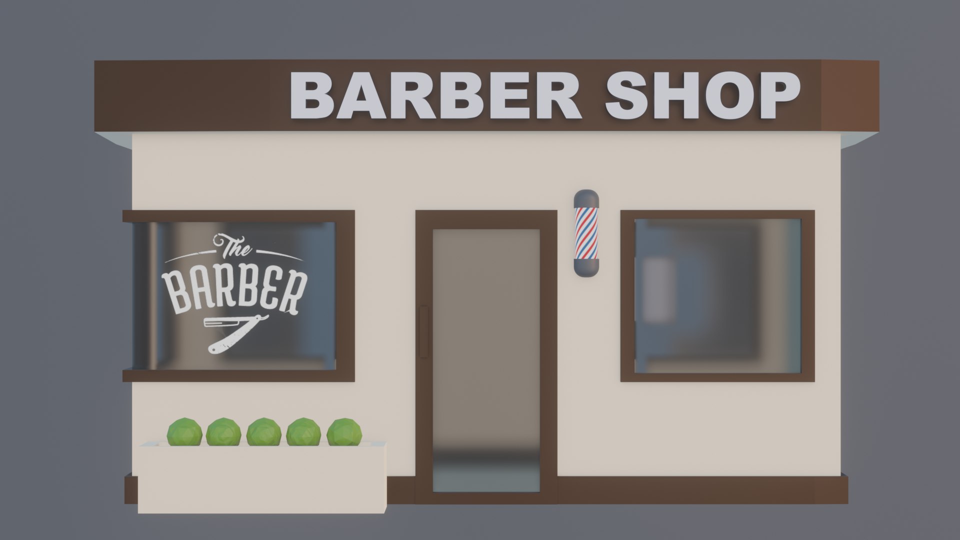 3D Barber Shop Lowpoly 3D Model Model - TurboSquid 2202200