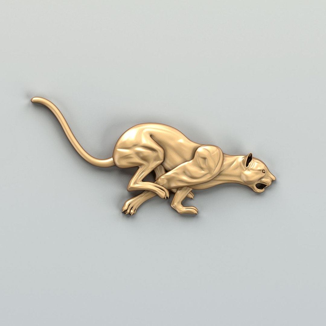 3D Animal Decor 002 Running Panthers Five Poses - TurboSquid 1953723