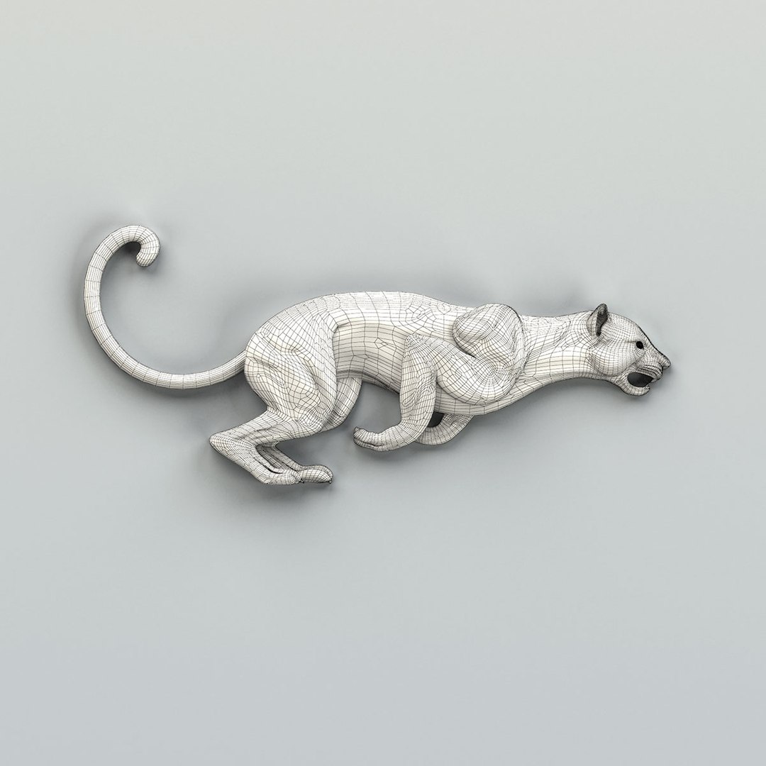3D Animal decor 002 Running panthers Five poses - TurboSquid 1953723