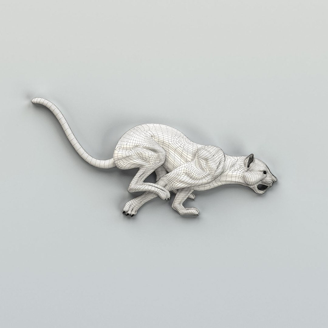3D Animal Decor 002 Running Panthers Five Poses - TurboSquid 1953723