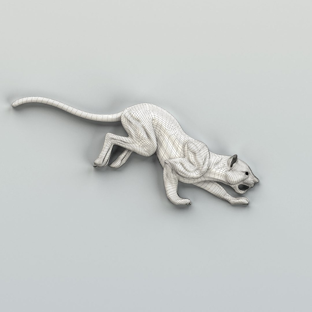 3D Animal Decor 002 Running Panthers Five Poses - TurboSquid 1953723