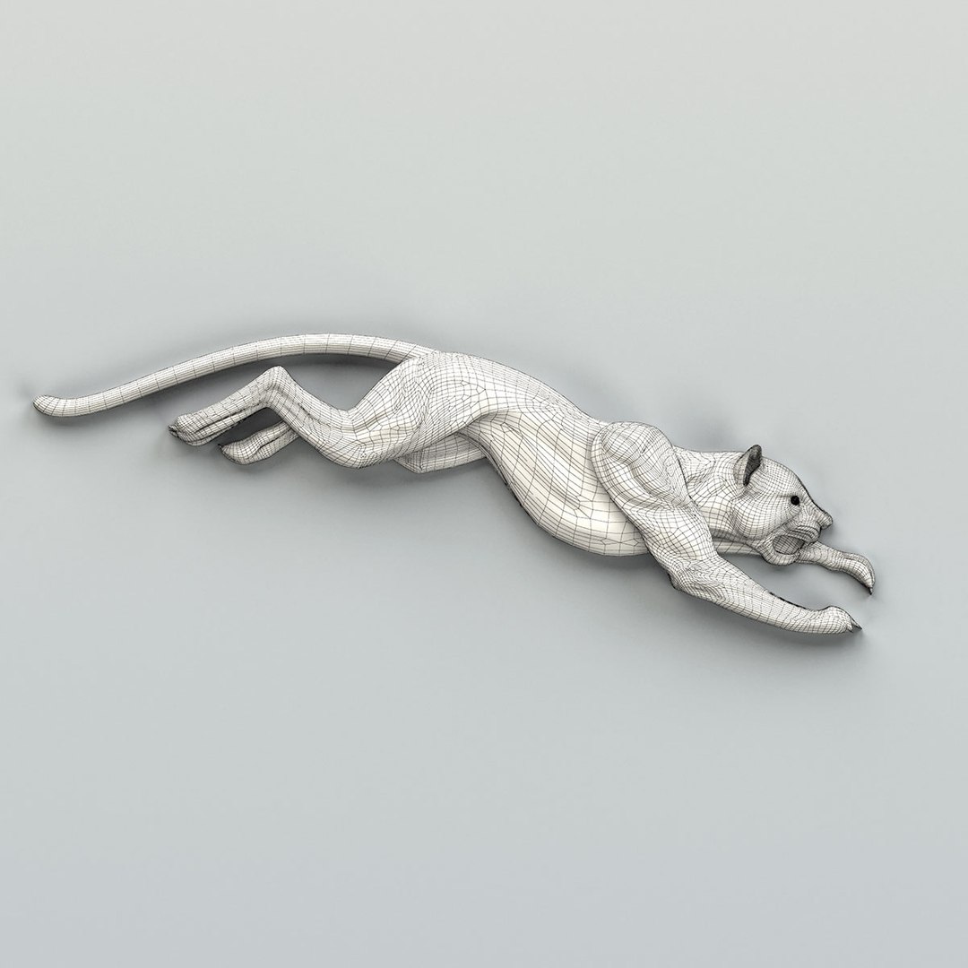 3D Animal Decor 002 Running Panthers Five Poses - TurboSquid 1953723