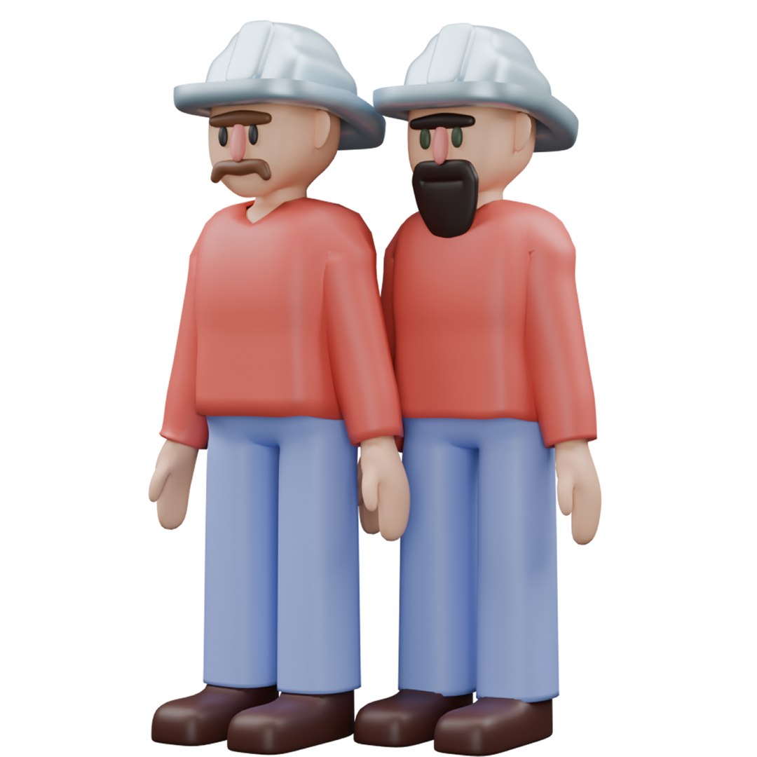 Cartoon Firefighters Model - TurboSquid 2393277