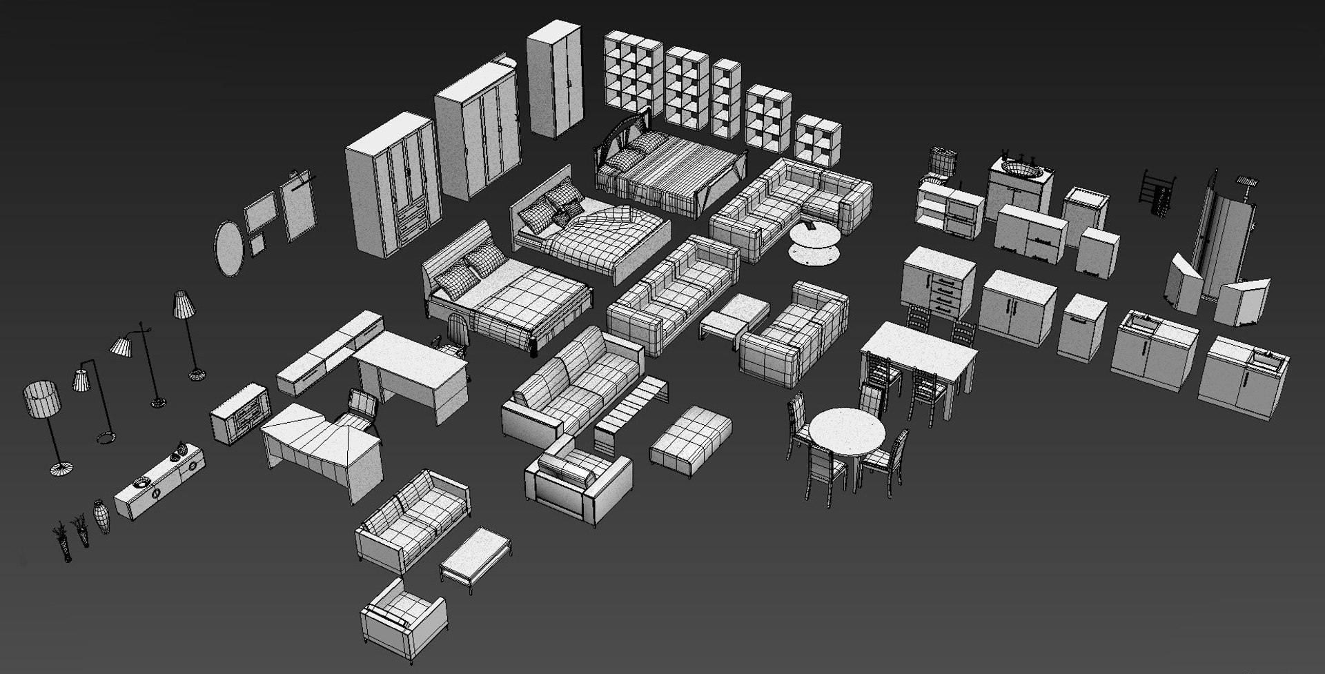 Pack Low-poly Furniture Fbx