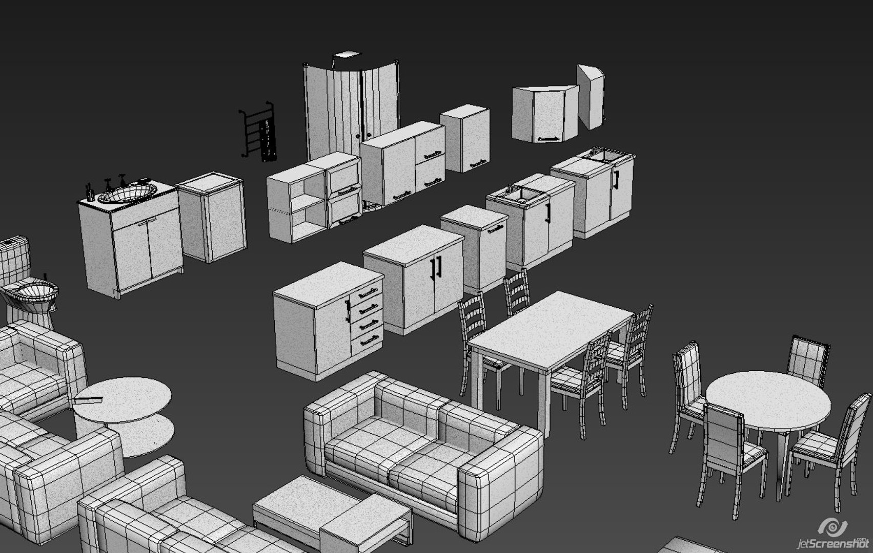 Pack Low-poly Furniture Fbx