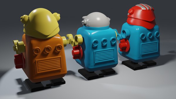 Retro Toy Plastic Robots 3D - TurboSquid 1888342