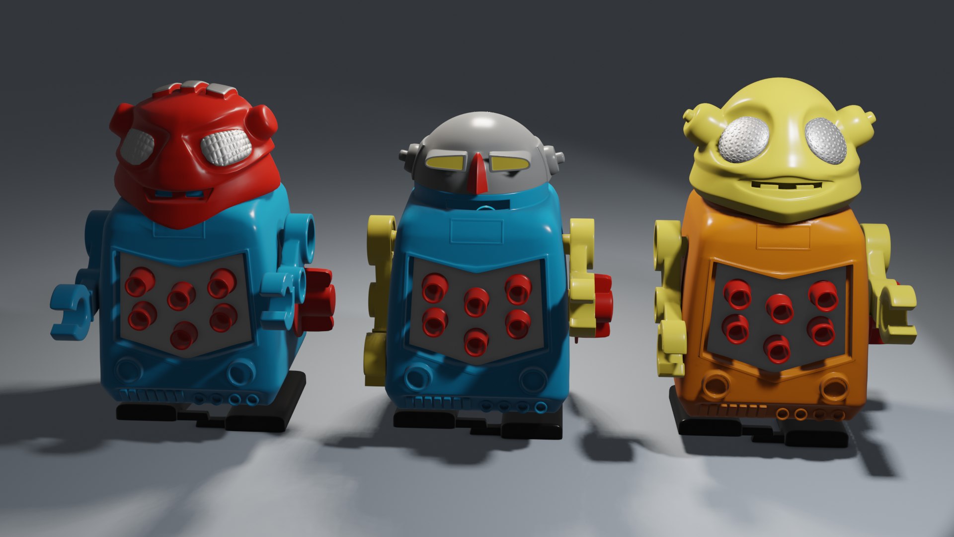 Retro Toy Plastic Robots 3D - TurboSquid 1888342