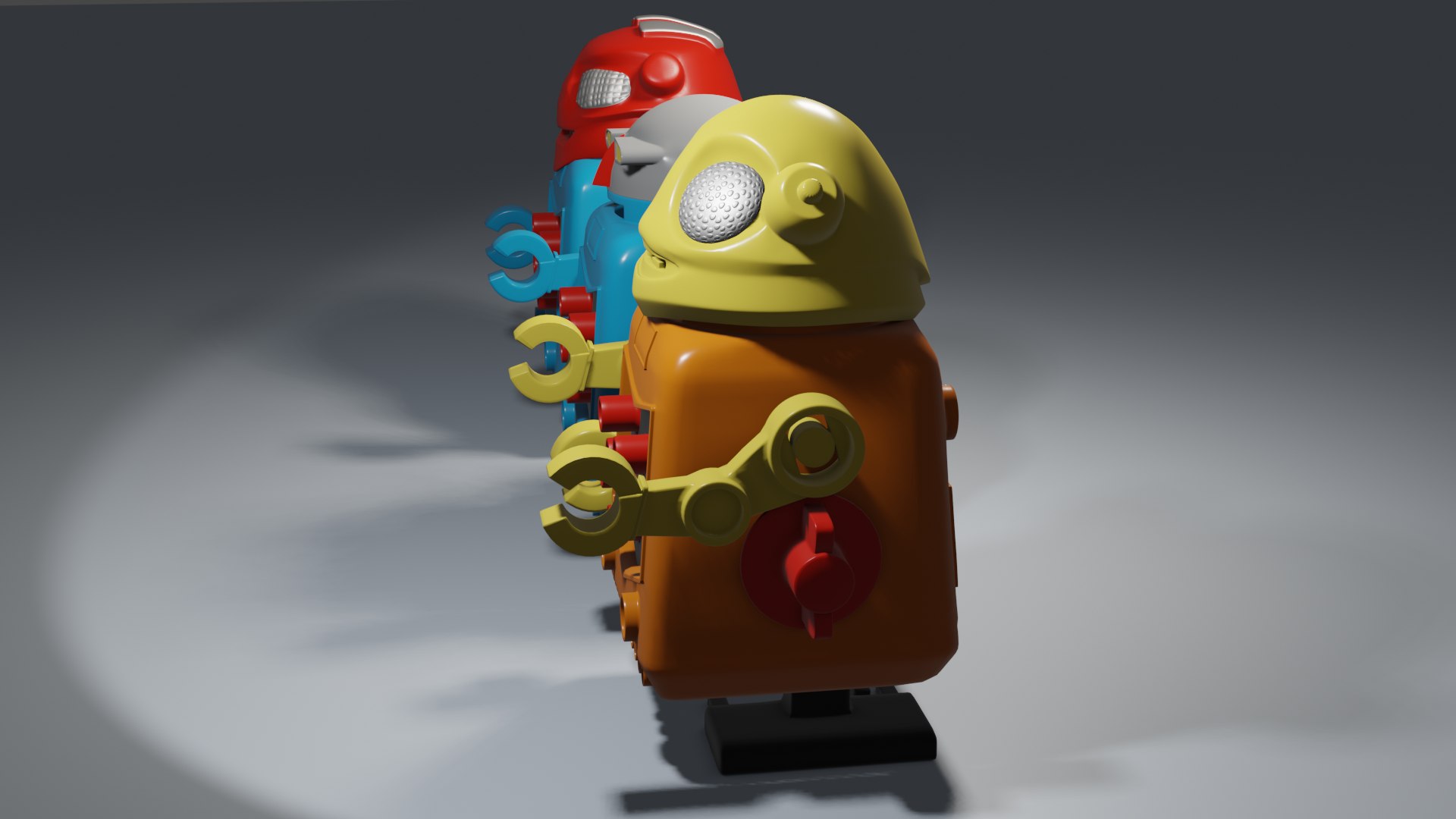 Retro Toy Plastic Robots 3D - TurboSquid 1888342