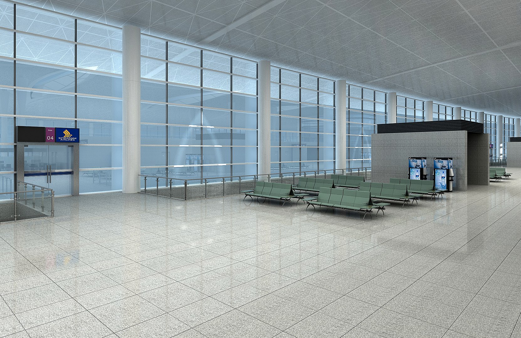 3D Airport Terminal Interior 01 - TurboSquid 2229939