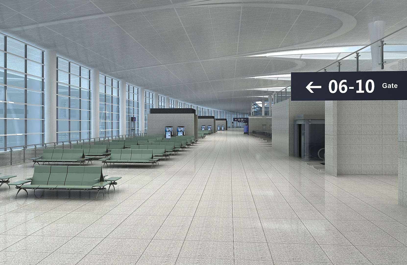 3D Airport Terminal Interior 01 - TurboSquid 2229939