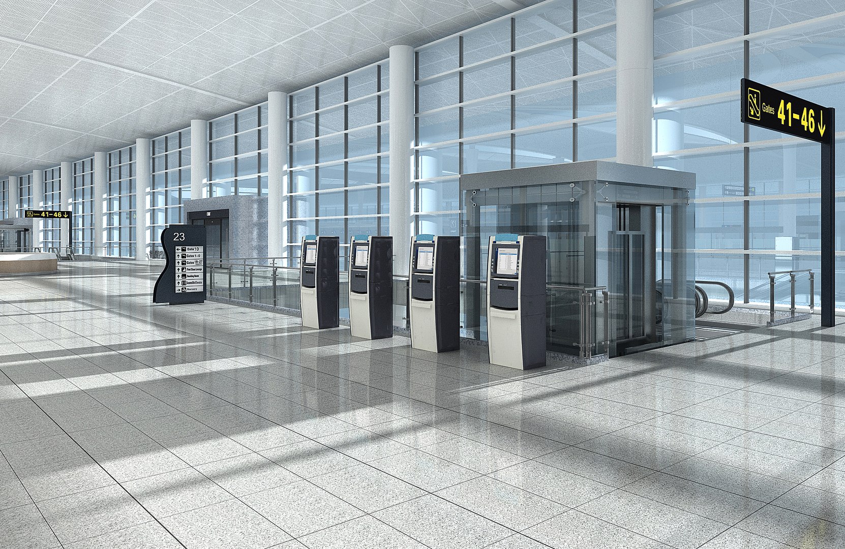 3D Airport Terminal Interior 01 - TurboSquid 2229939