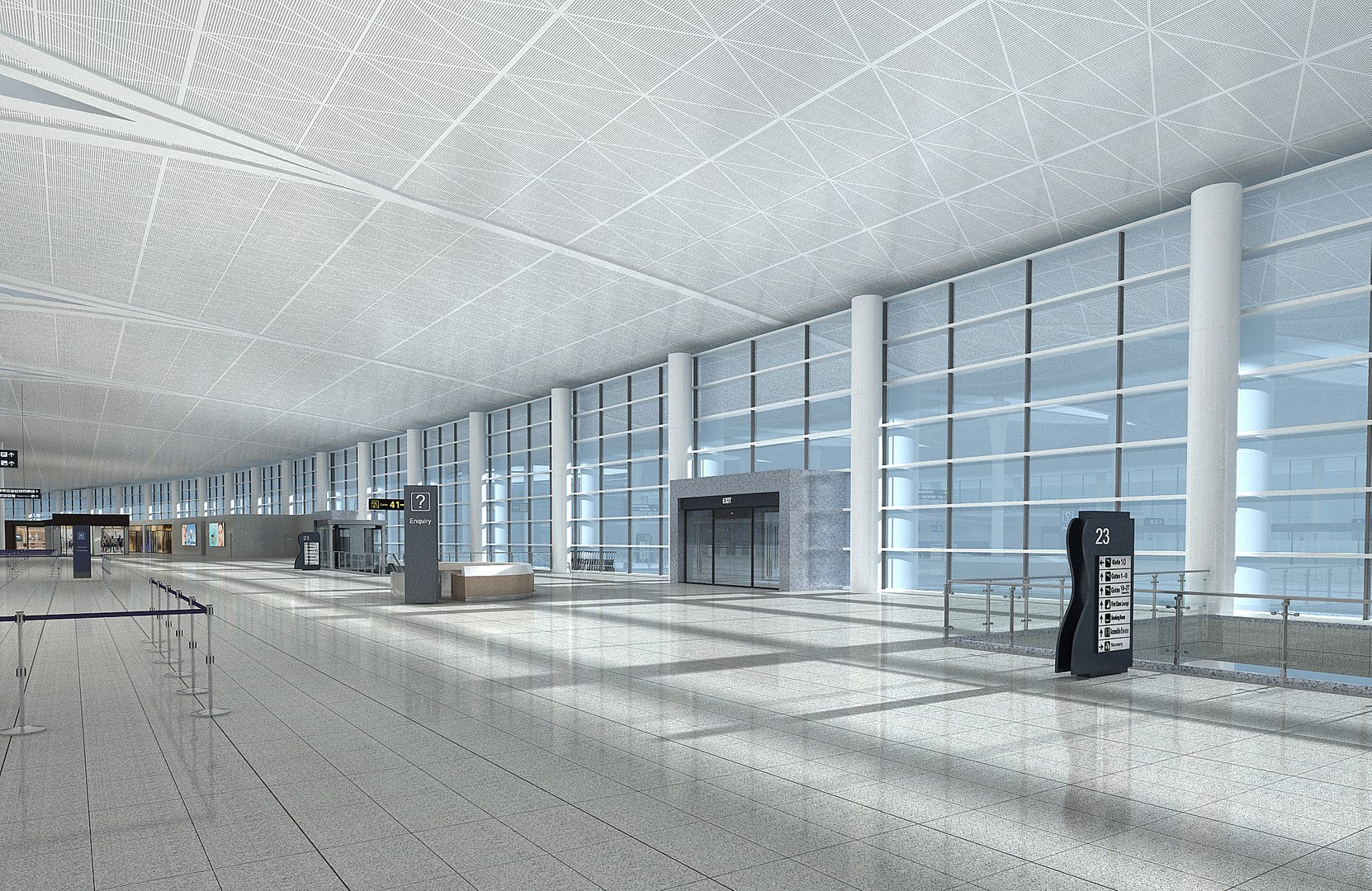 3D Airport Terminal Interior 01 - TurboSquid 2229939
