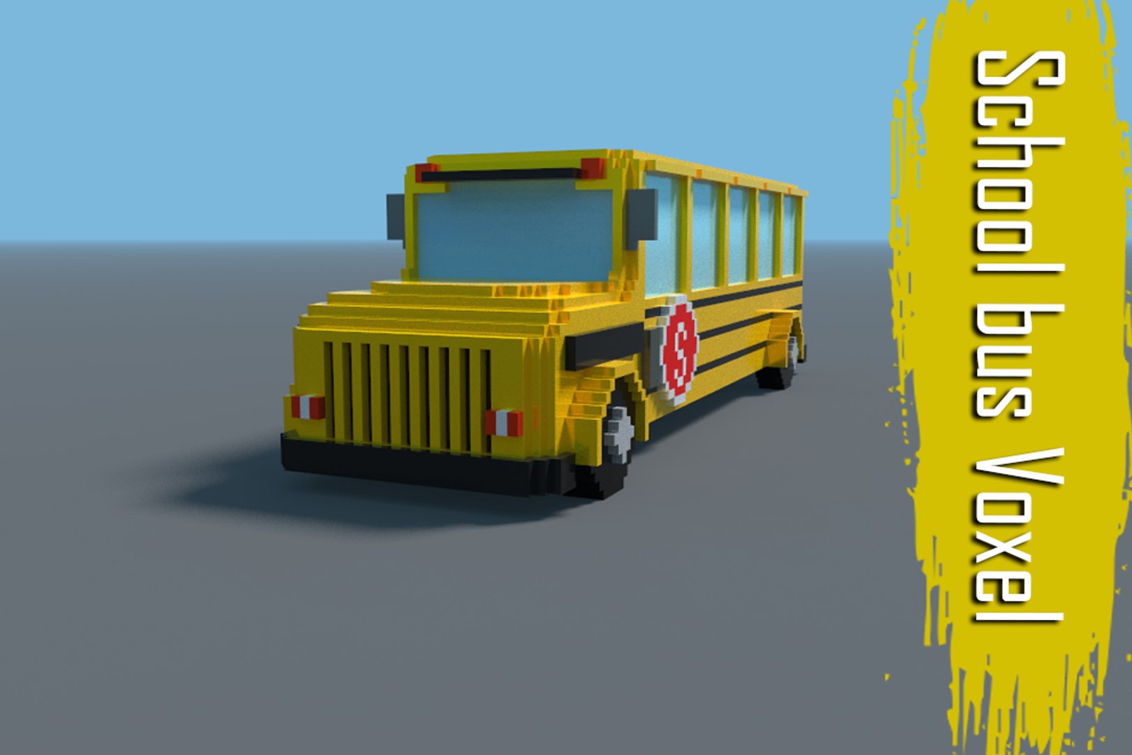 School Bus Voxel Low-poly 3D - TurboSquid 1262096