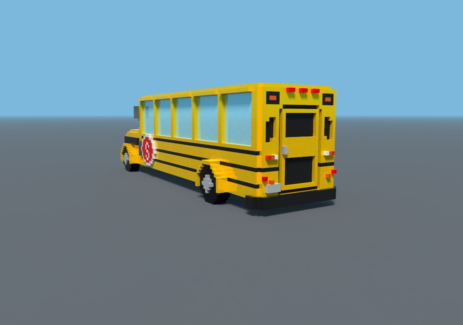 School Bus Voxel Low-poly 3D - TurboSquid 1262096